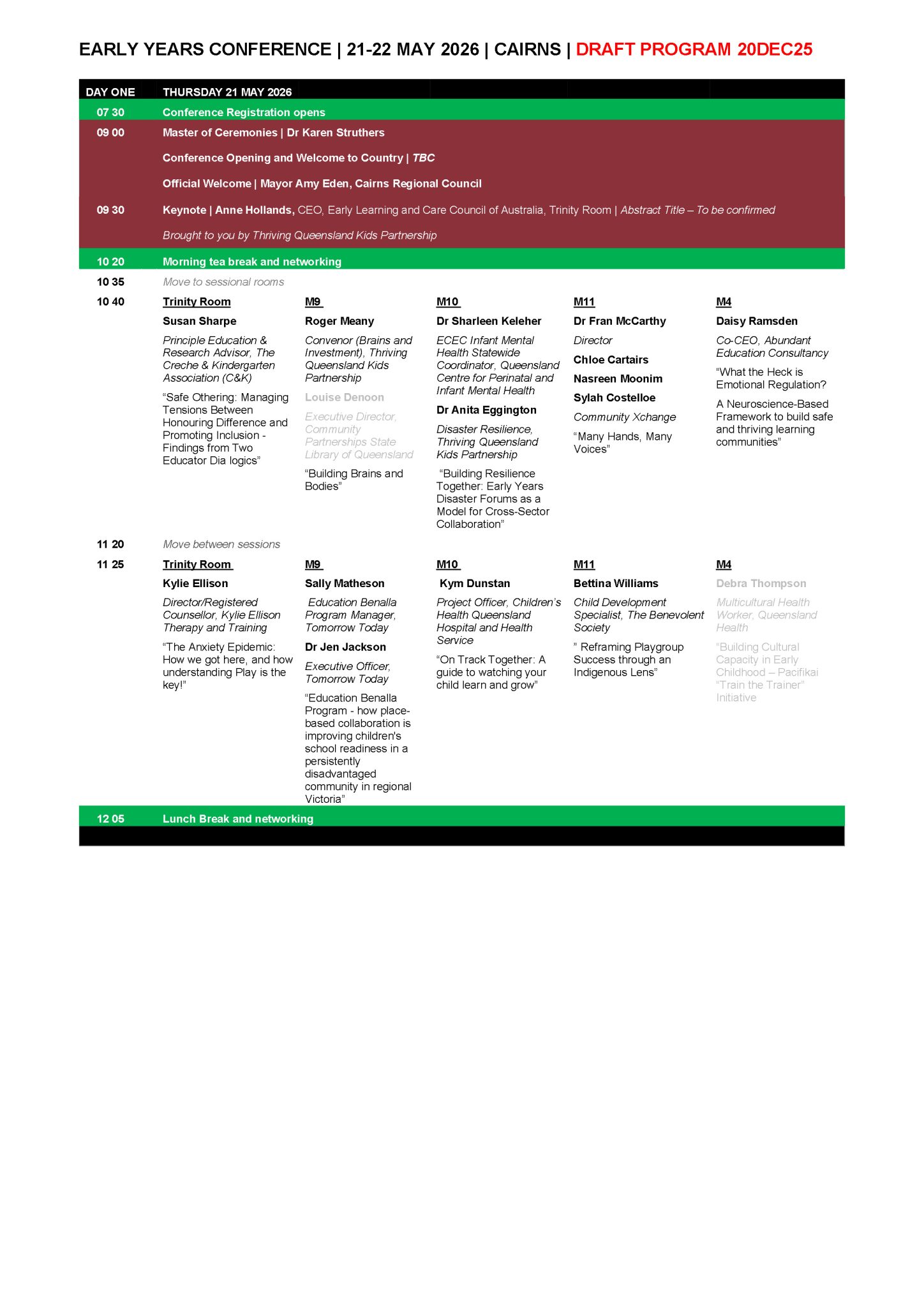 2026 Program – Early Years Conference