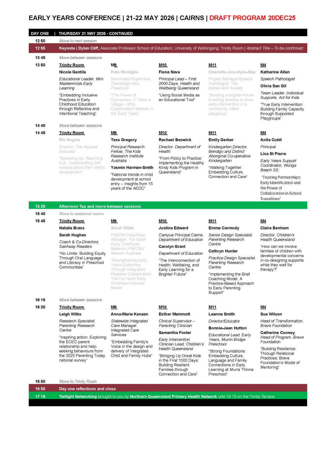2026 Program – Early Years Conference