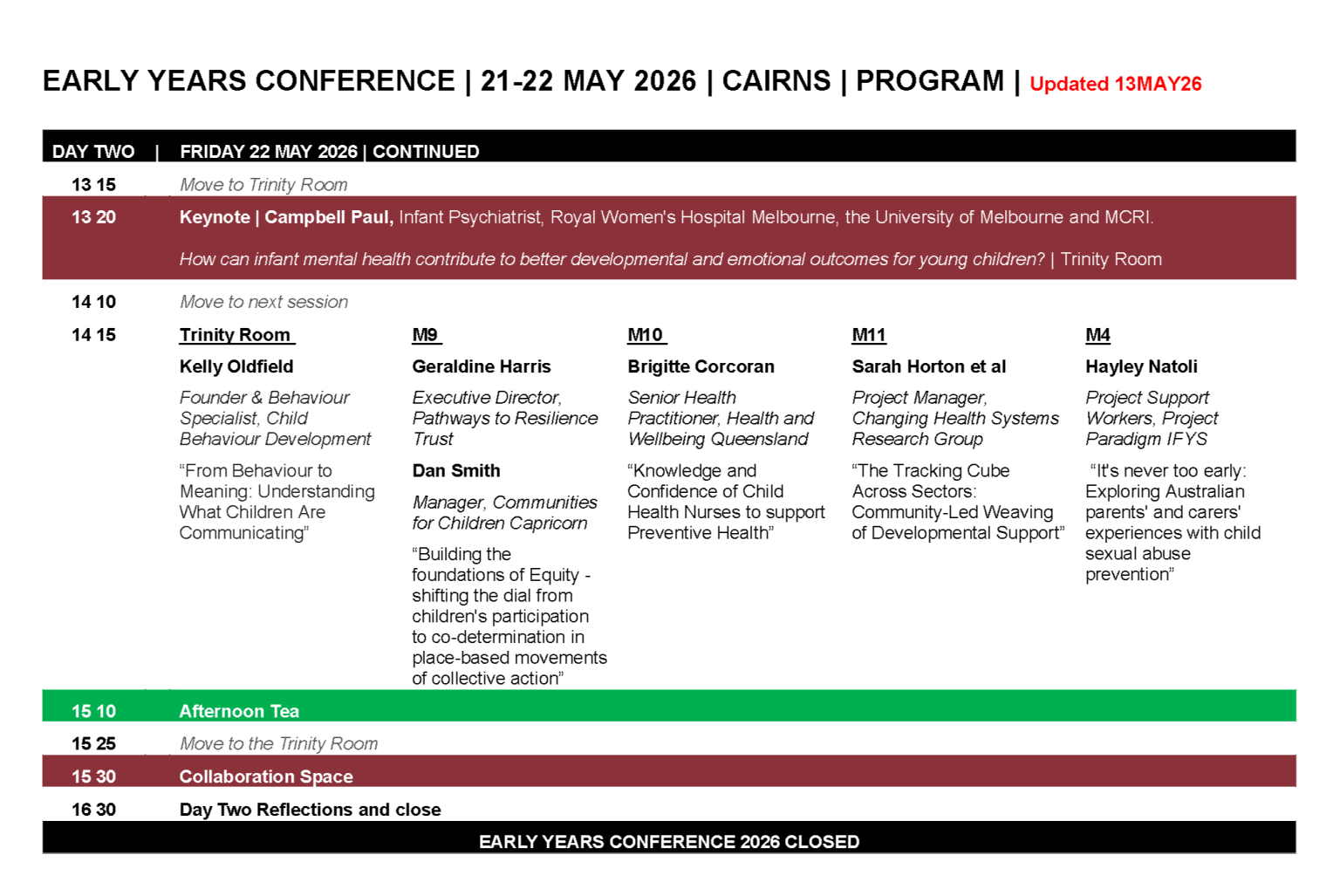 2026 Program – Early Years Conference